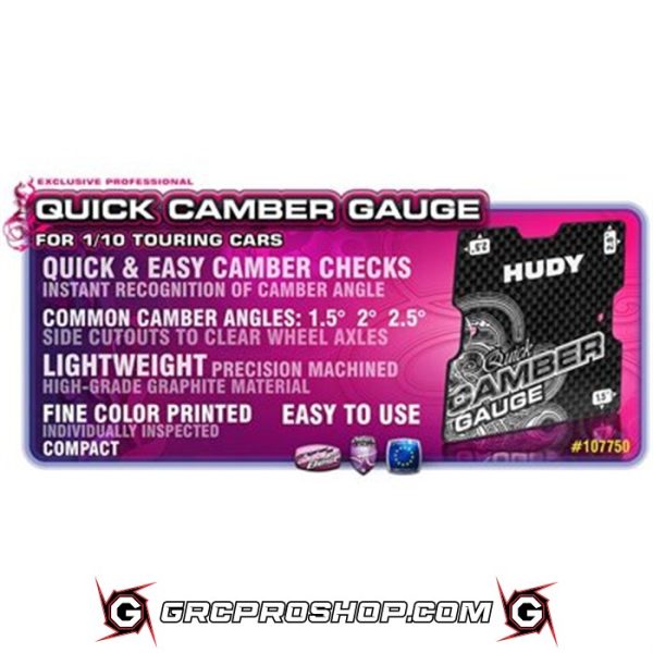 HUDY - HUD107750 - GRAPHITE QUICK CAMBER GAUGE 1/10 TOURING 1.5, 2,2.5 ...